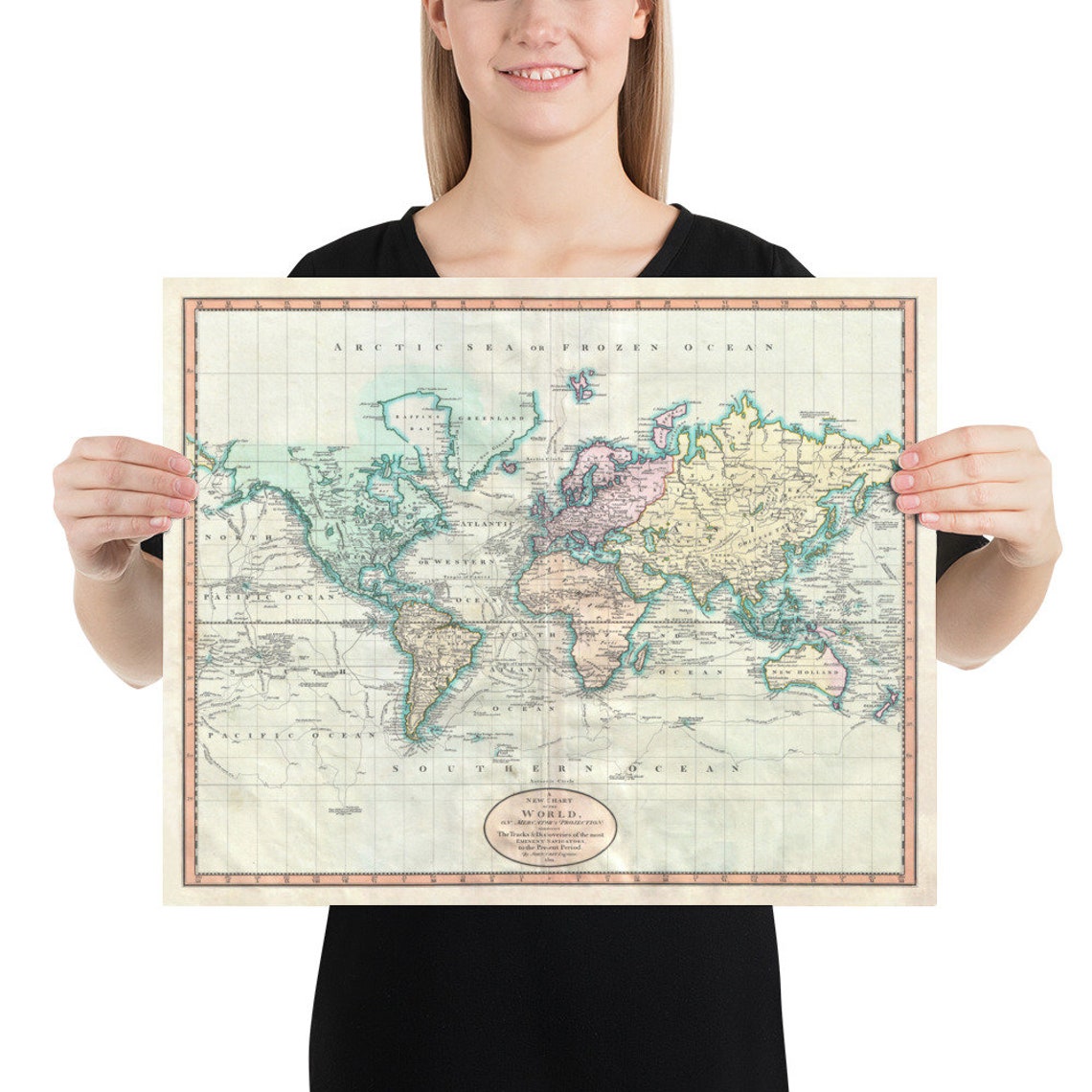 Old World Map From 1801 by John Cary - Personalised Vintage Atlas ...
