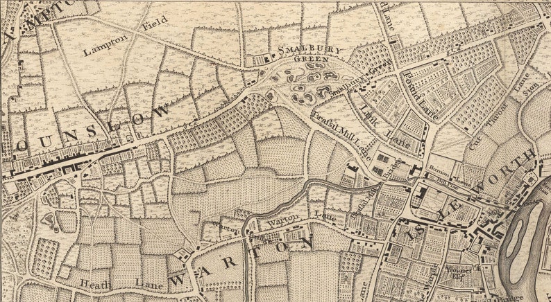 Old Map of South West London in 1746 by John Rocque - Twickenham ...
