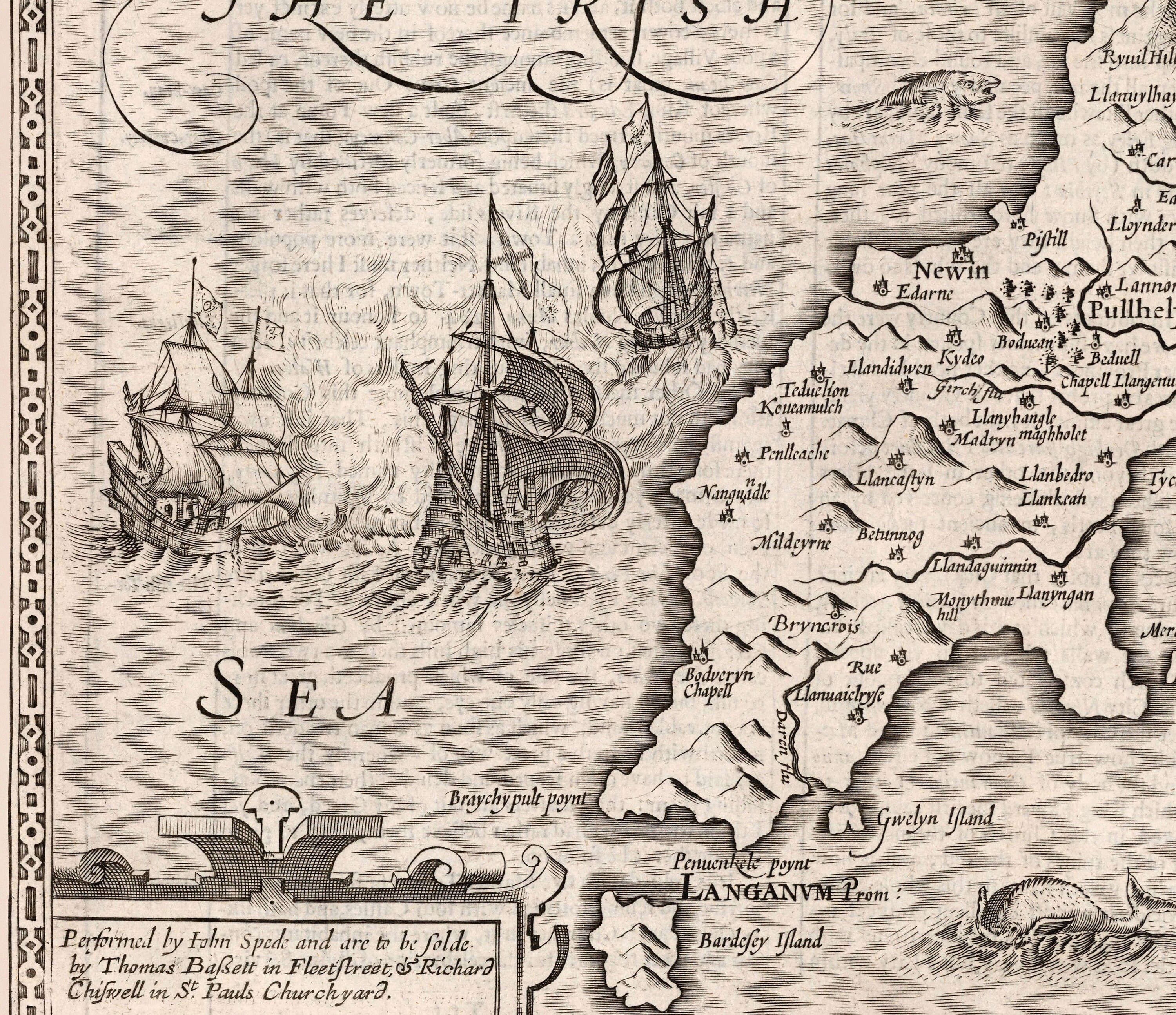 Old Map of Caernarfonshire Wales, 1611 by John Speed - Caernarfon ...