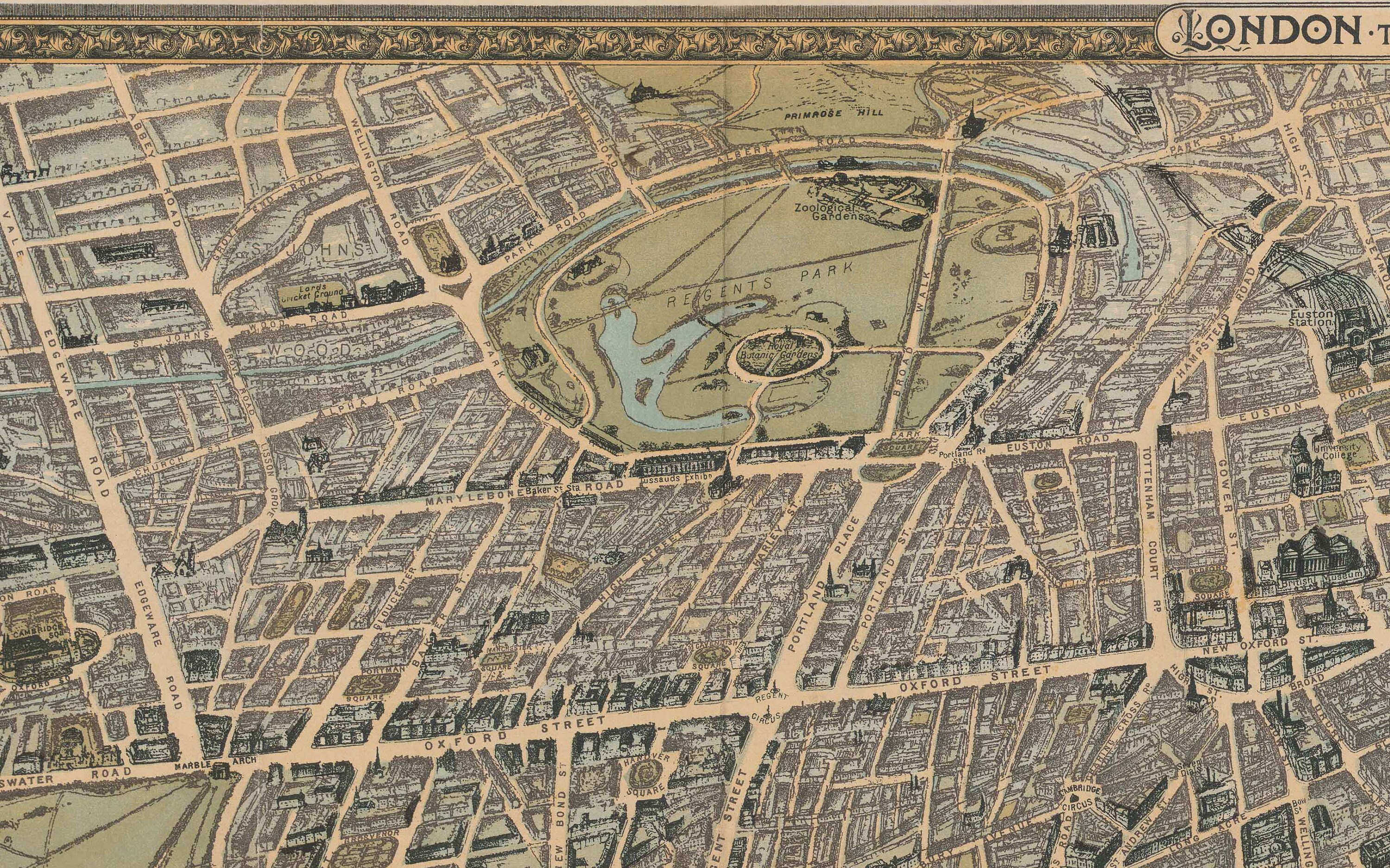 Old Birds Eye Map of London in 1892 by Charles Baker & Co - Westminster ...