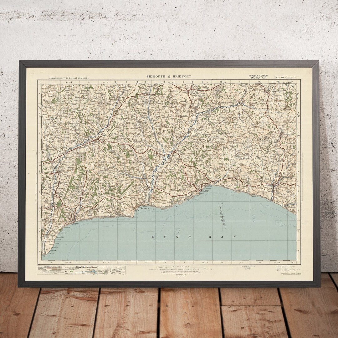 Old Ordnance Survey Map, Sheet 139 - Sidmouth & Bridport, 1925: Seaton ...