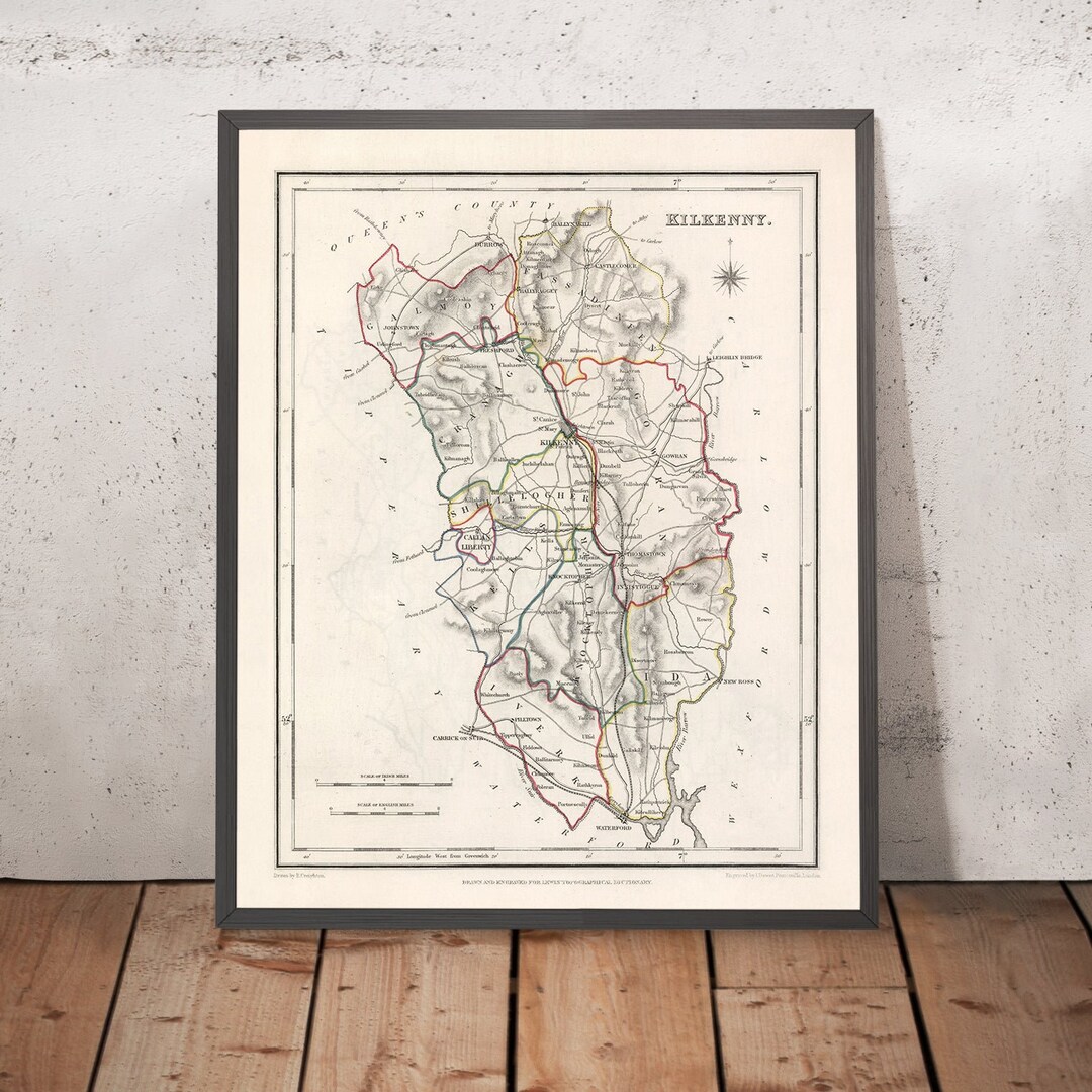 Old Map of County Kilkenny by Samuel Lewis, 1844: Thomastown, Callan ...
