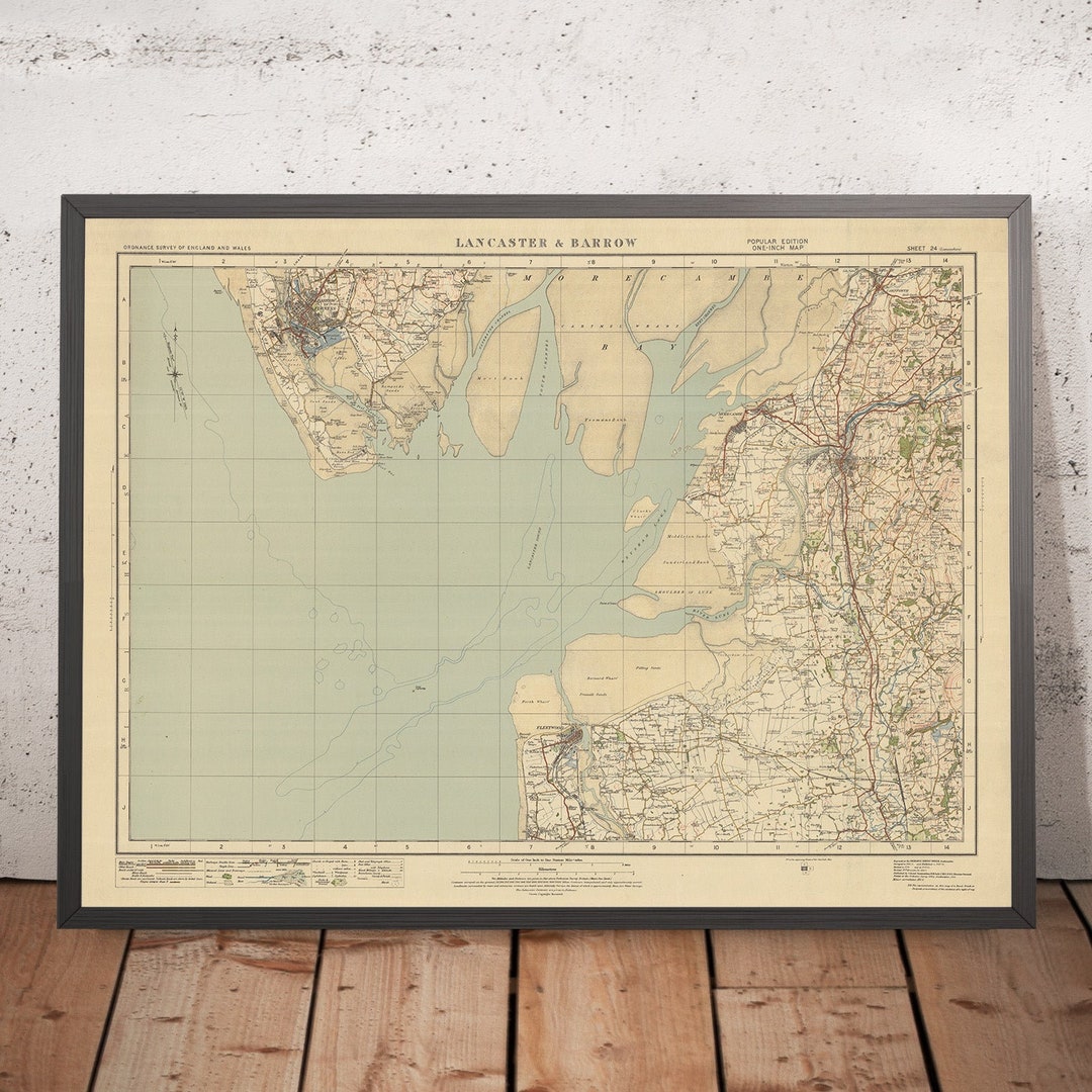 Old Ordnance Survey Map, Sheet 24 - Lancaster & Barrow, 1925: Morecambe ...