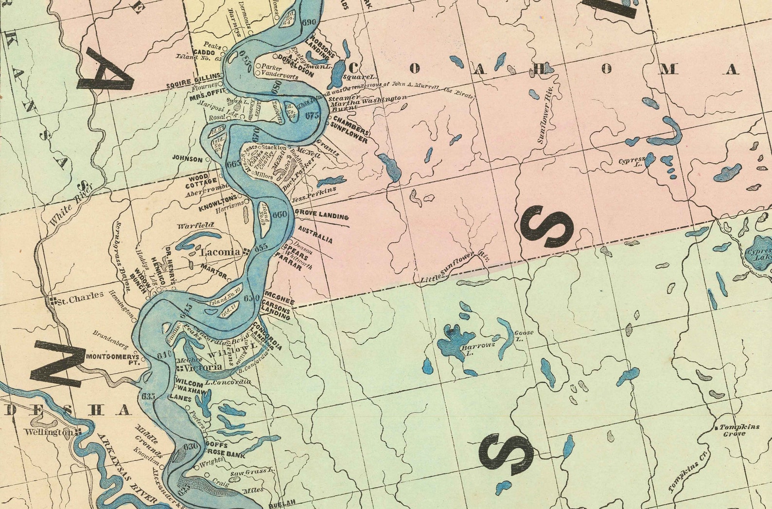 Old Map of the Mississippi River 1863 by JT Floyd Strip Map - Etsy