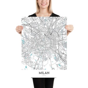 Modern City Map of Milan, Italy: Duomo, Galleria, Castello, Navigli ...