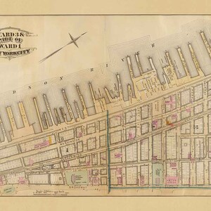 Old Map of Battery Park City & Tribeca, 1879 - Downtown Manhattan Wards ...