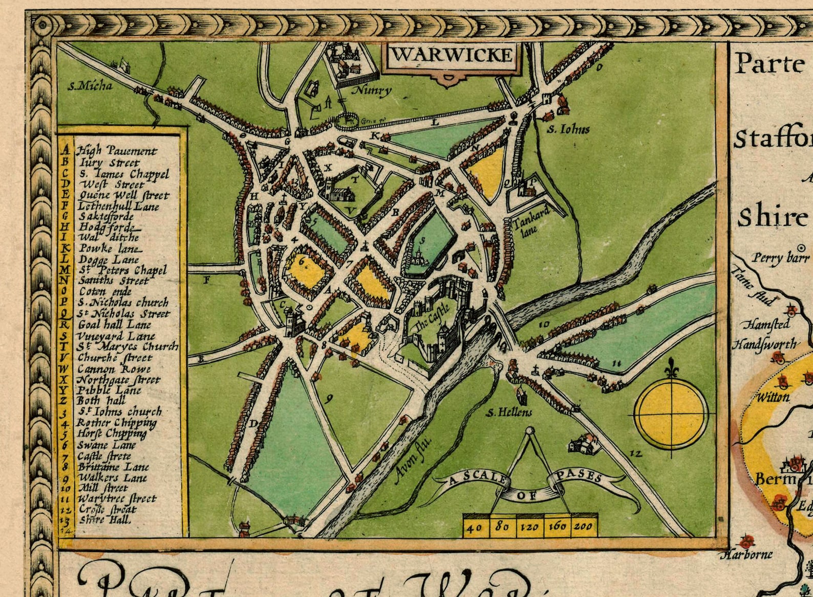 Old Map of Warwickshire in 1611 by Speed - Birmingham, Coventry ...