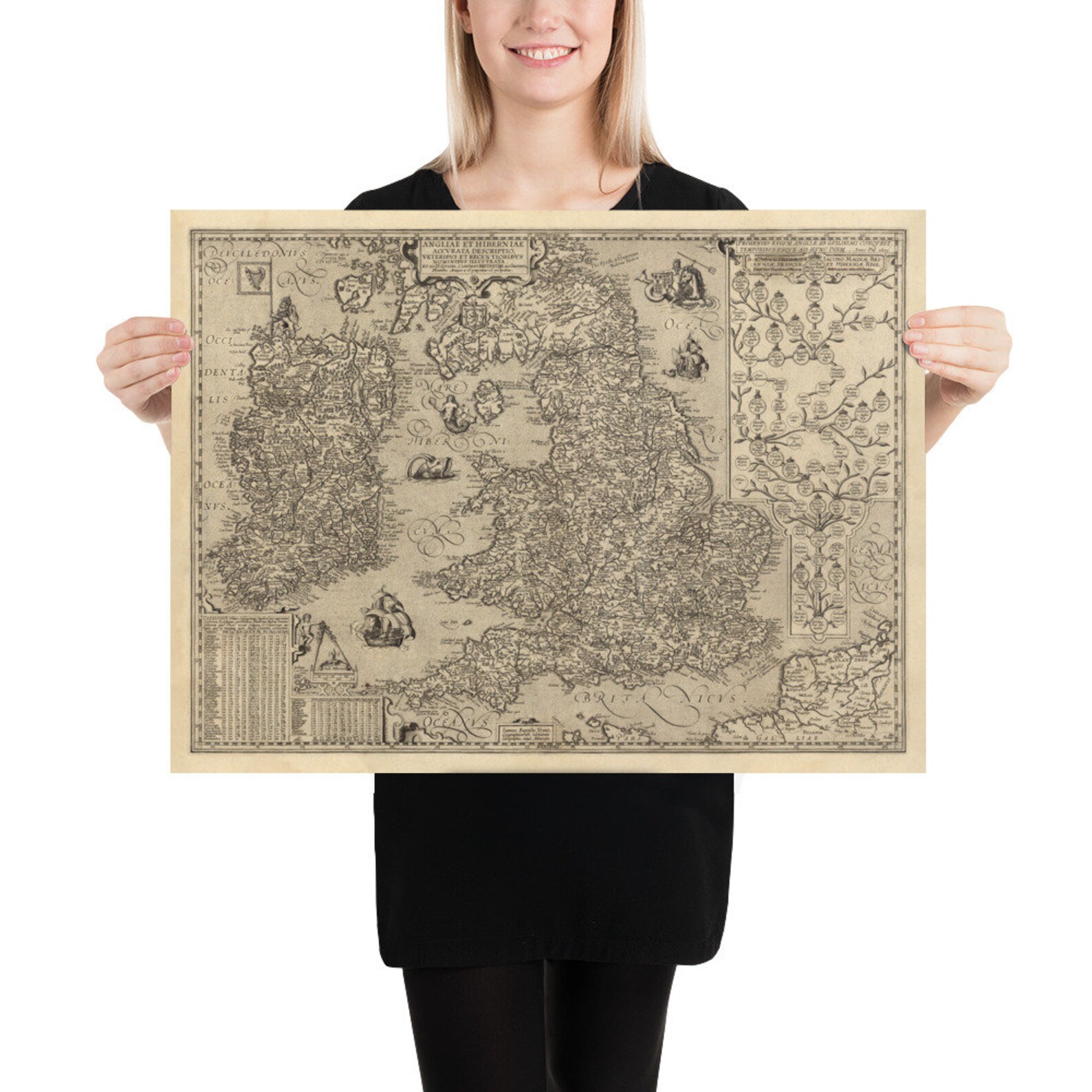 Old Map of England & Ireland 1605 by Abraham Ortelius UK | Etsy