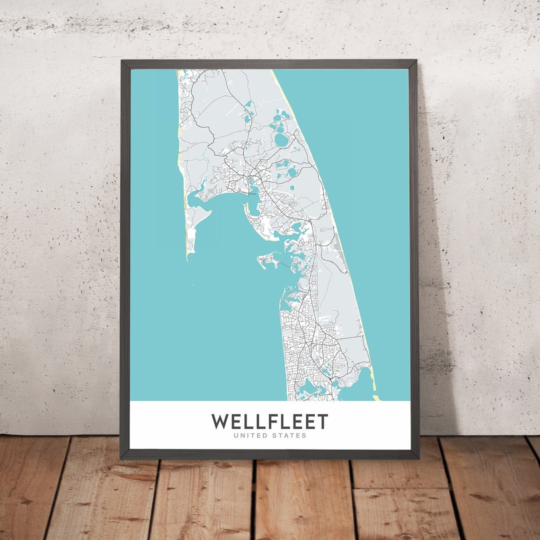 Modern City Map of Wellfleet, Massachusetts: Wellfleet Harbor, Duck ...
