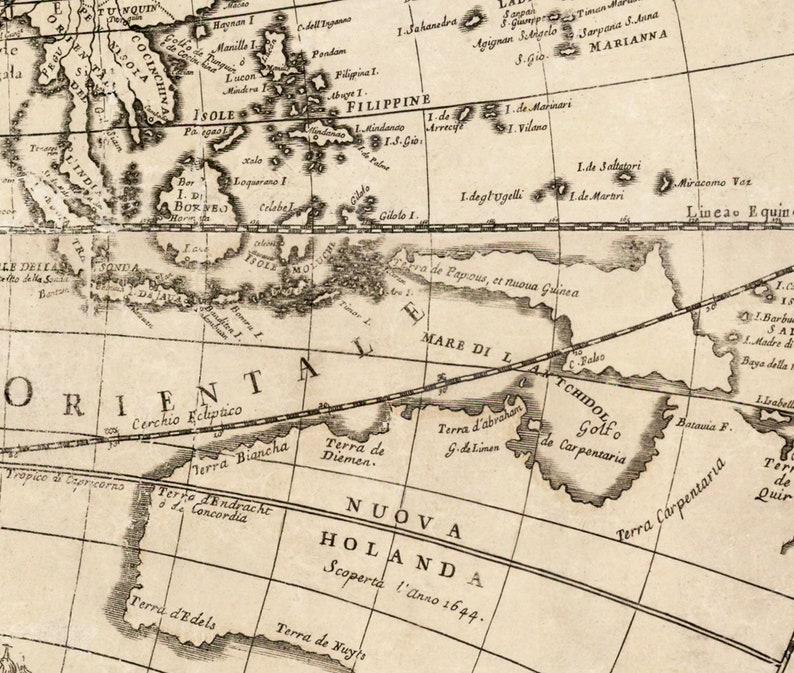 Old World Map 1700 Rare Monochrome Antique Atlas Chart - Etsy UK