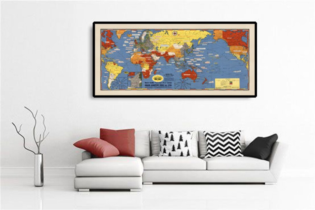Old World War 2 Map - Dated Events Education Wall Chart by Turner - WW2 ...