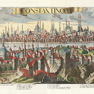 Old Map of Istanbul (constantinople) 1720 by Wolff - Ottoman, Byzantine ...