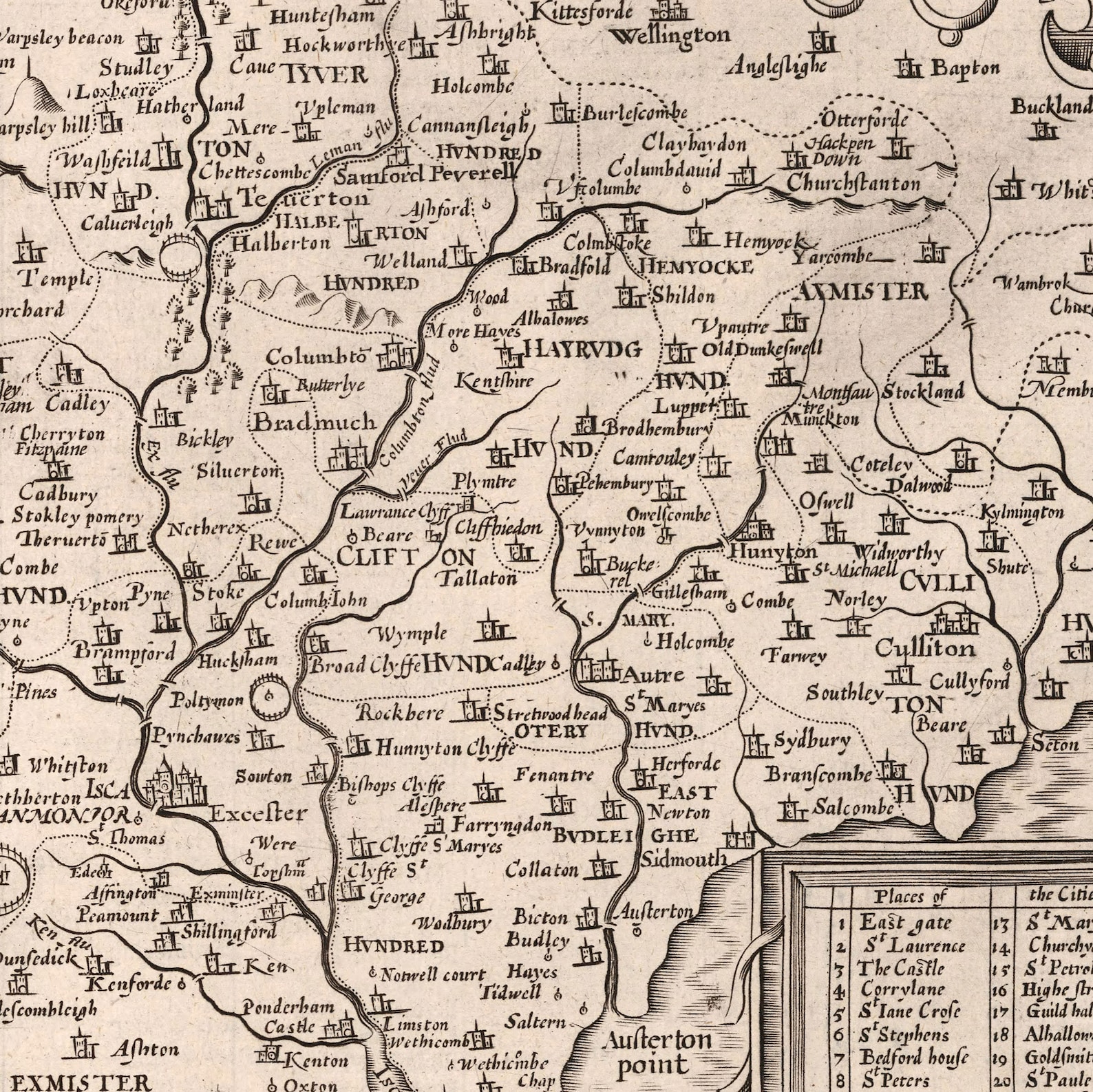 Old Map of Devon 1611 by John Speed Plymouth Exeter - Etsy UK