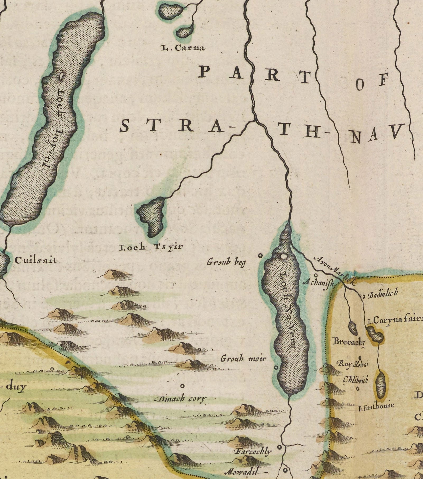 Old Map of Sutherland in 1665 by Joan Blaeu - Dornoch, Tain, Brora ...