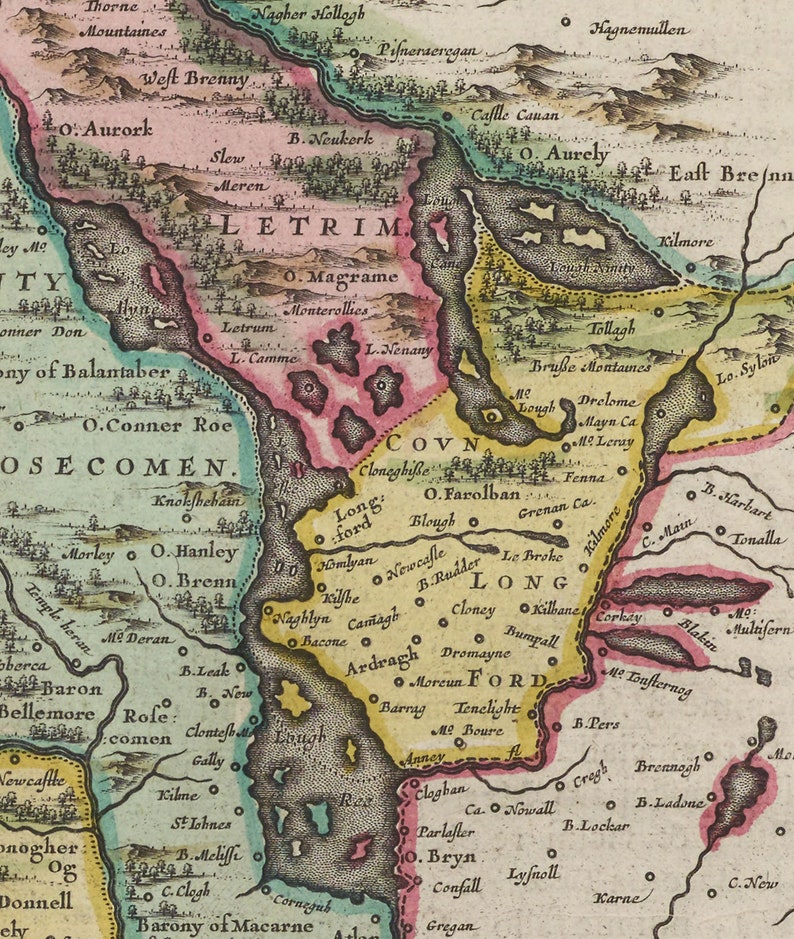 Old Map of Connacht, Ireland in 1665 by Joan Blaeu - Galway, Sligo ...