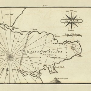 Old Habour of St. Paul in Malta Nautical Chart by Heather, 1802 ...