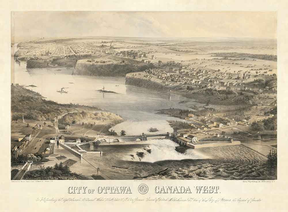 Old Map of Ottawa 1859 by Laver Stent Colonial Province of - Etsy UK