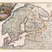 Old Map of Scandinavia, 1720 - Nordic, Baltic, Denmark, Sweden, Finland ...