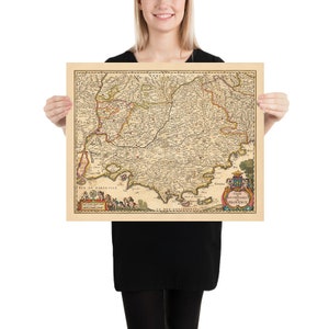 Old Map of Provence, France by Visscher, 1690: Marseille, Avignon ...