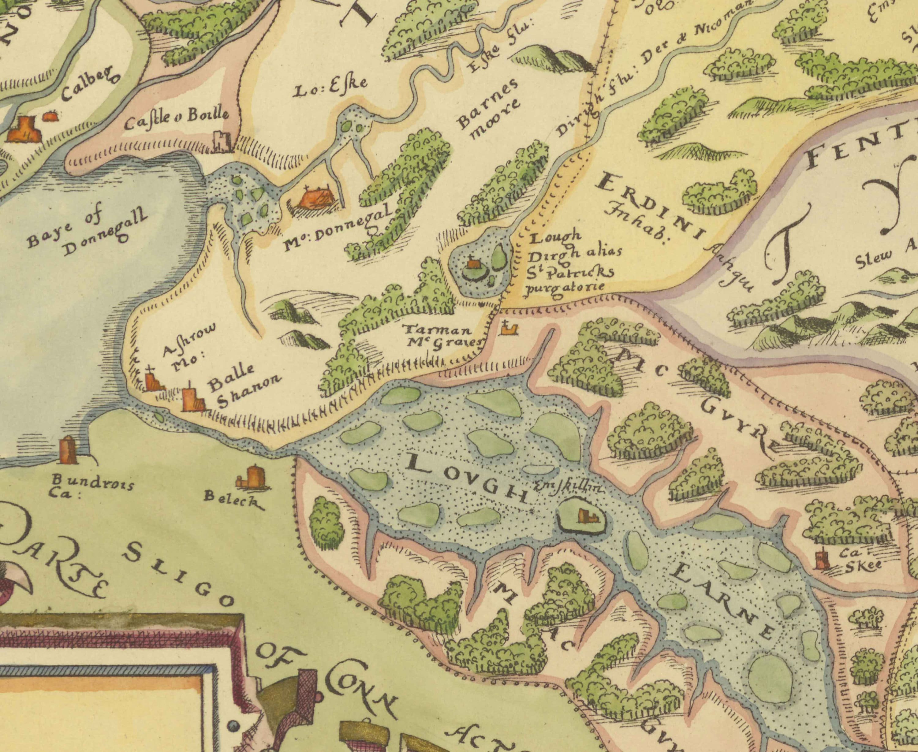 Old Map of Ulster, Northern Ireland, 1609 - Richard Bartlett, Derry ...
