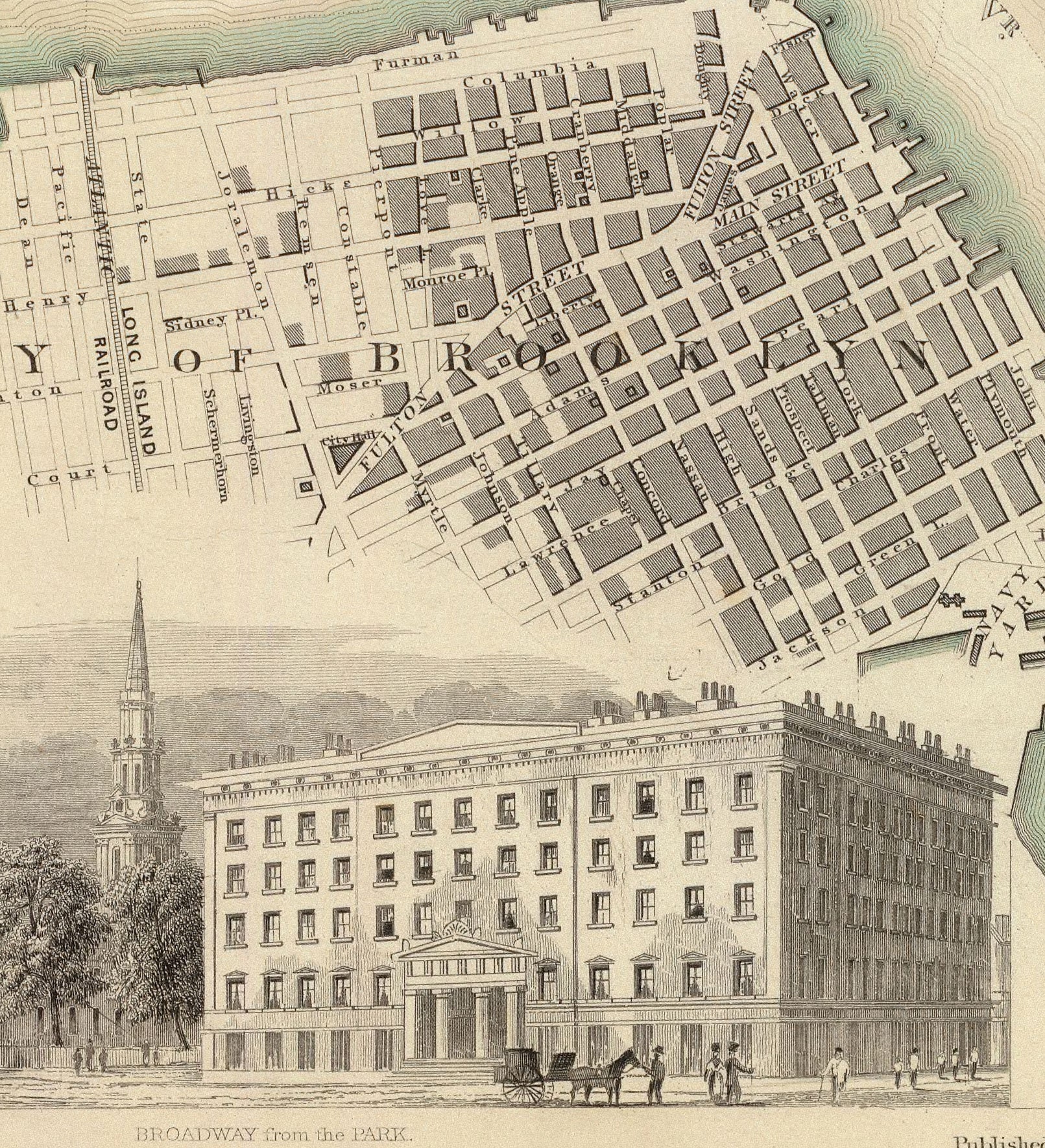 Old Map of New York, USA in 1840 - Manhattan, Brooklyn, Williamsburg ...