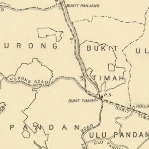 Old Map of Singapore Island, 1920 - Roads, Railway, Sembawang, Tampines ...