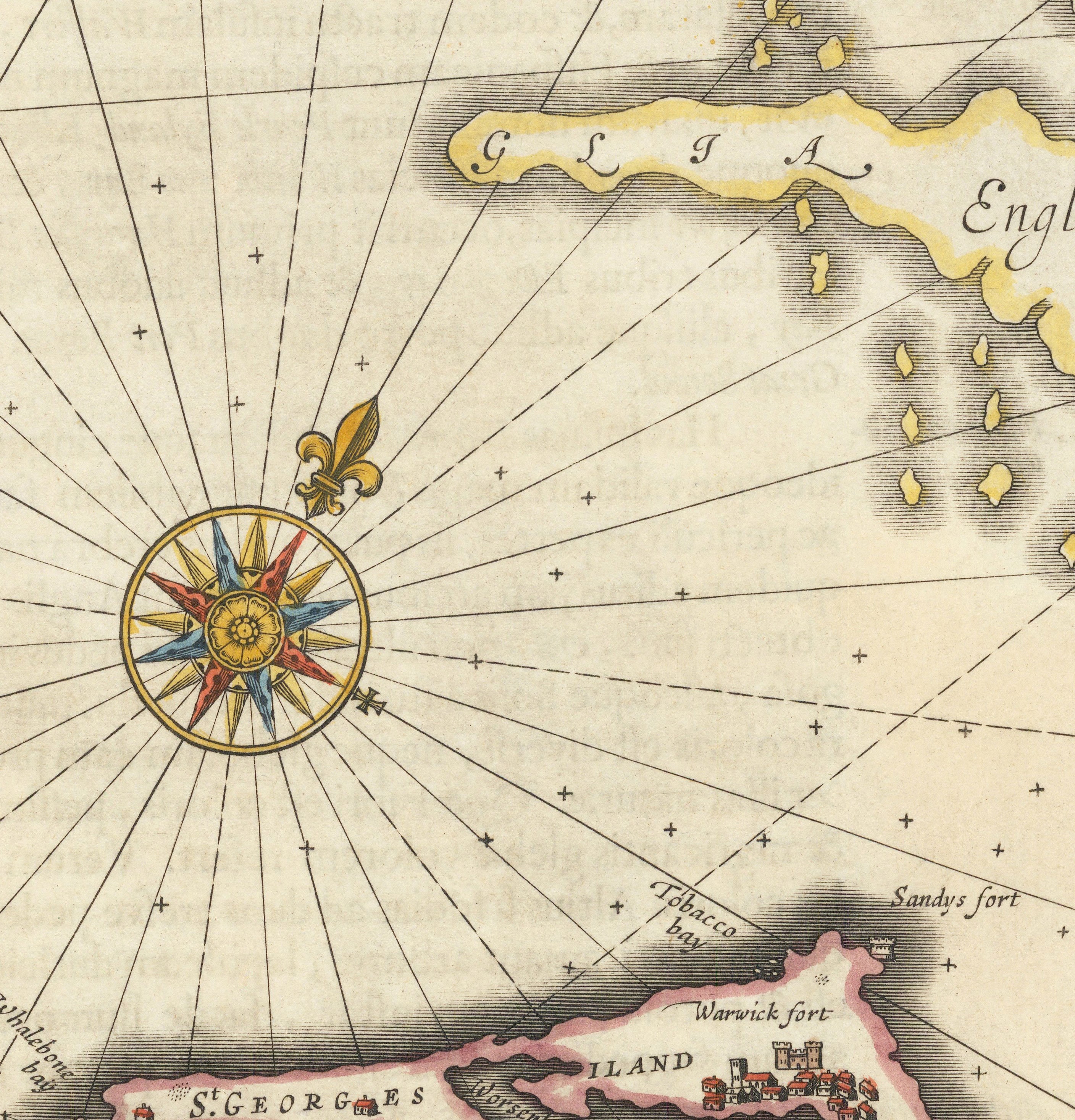 Old Map of Bermuda, 1640 by Willem Blaeu - Somers Isles Naval Chart ...