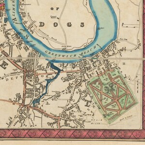 Old Map of London and Environs in 1822 by Thompson - Isle of Dogs ...