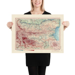 Old Map of Bulgaria, 1967: Sofia, Detailed Political and Physical ...