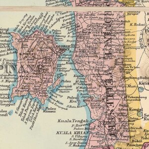 Old Map of the Malay Peninsula in 1898 by Cuylenburg & Stanford ...