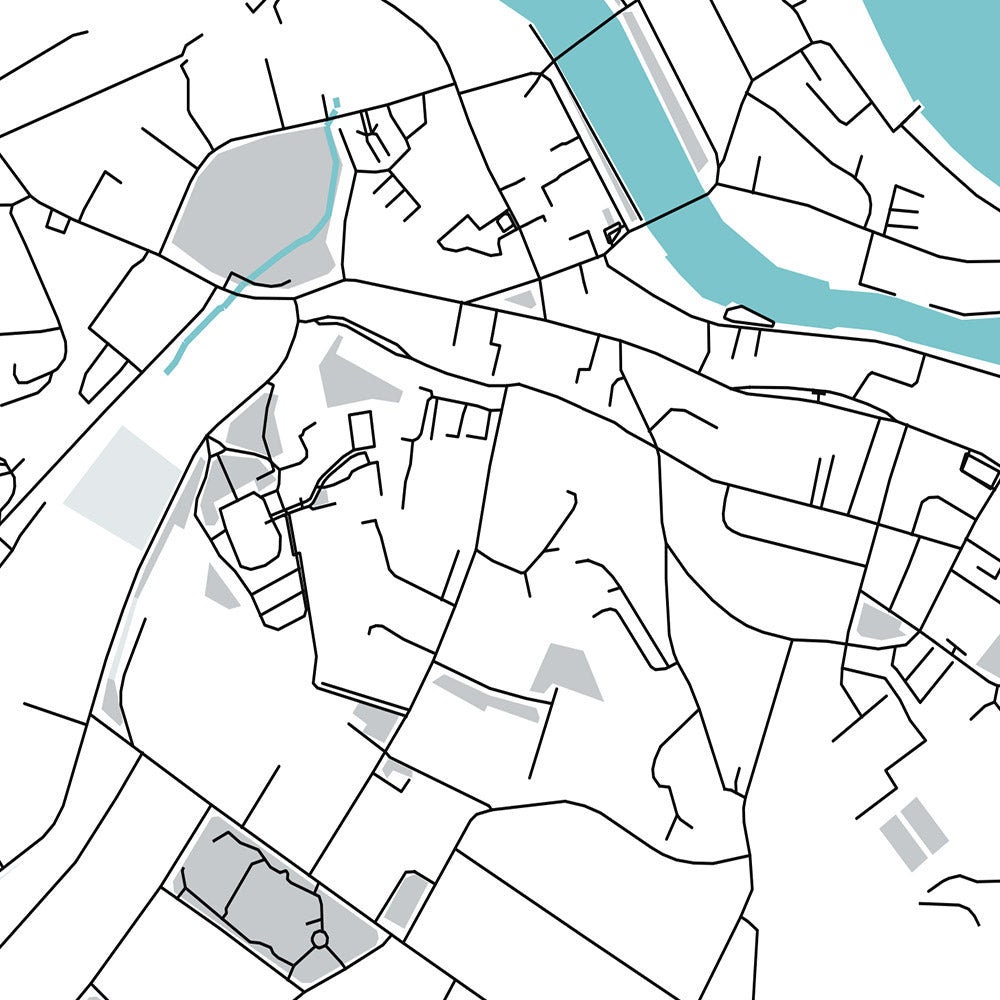 Modern Town Map of Wicklow, Ireland: Wicklow Mountains, Glendalough ...