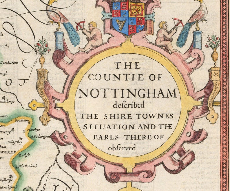 Old Map of Nottinghamshire 1611 by John Speed Nottingham - Etsy UK