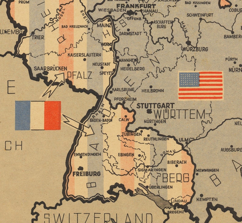 Nazi Germany World War 2 Map Post War Potsdam Chart - Etsy