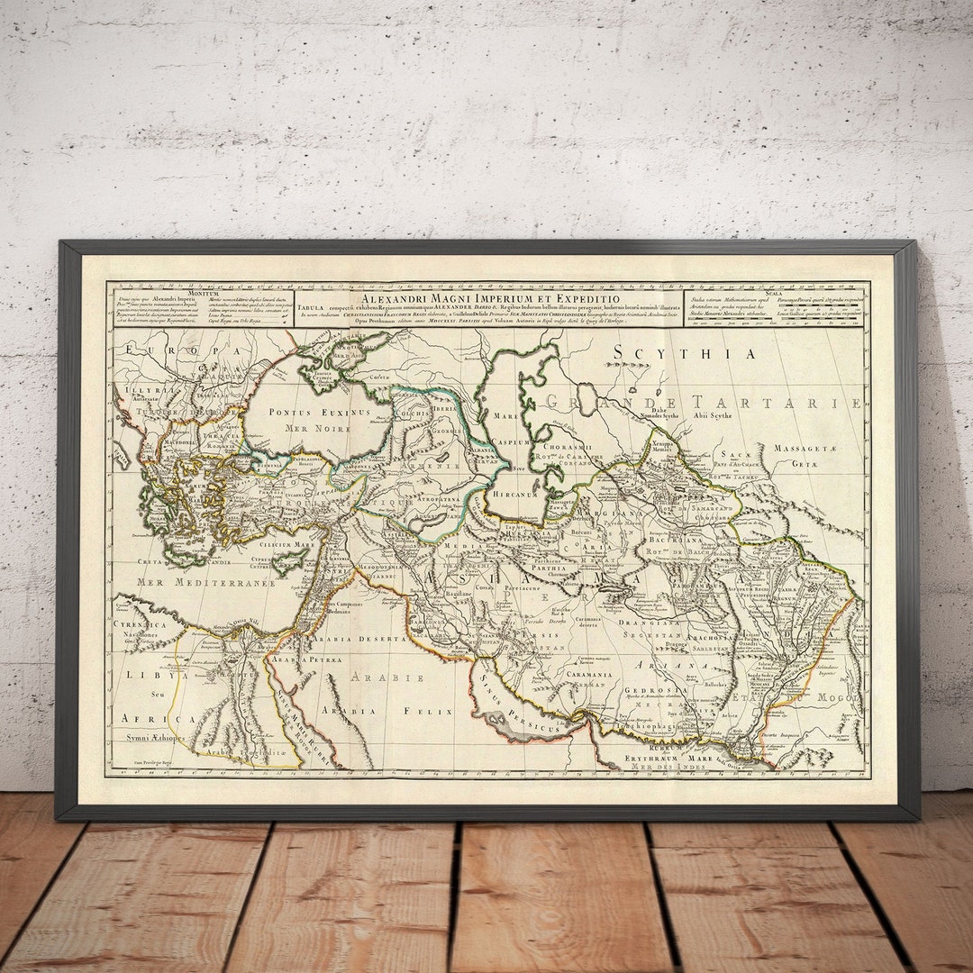 Old Map of Alexander the Great's Empire, 1731 - 336-323 BC, Egypt ...
