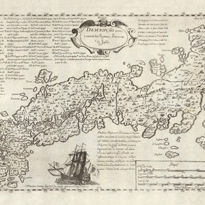 Old "shogun" Map of Japan by Moreira, 1679: Portuguese Jesuits, Edo ...