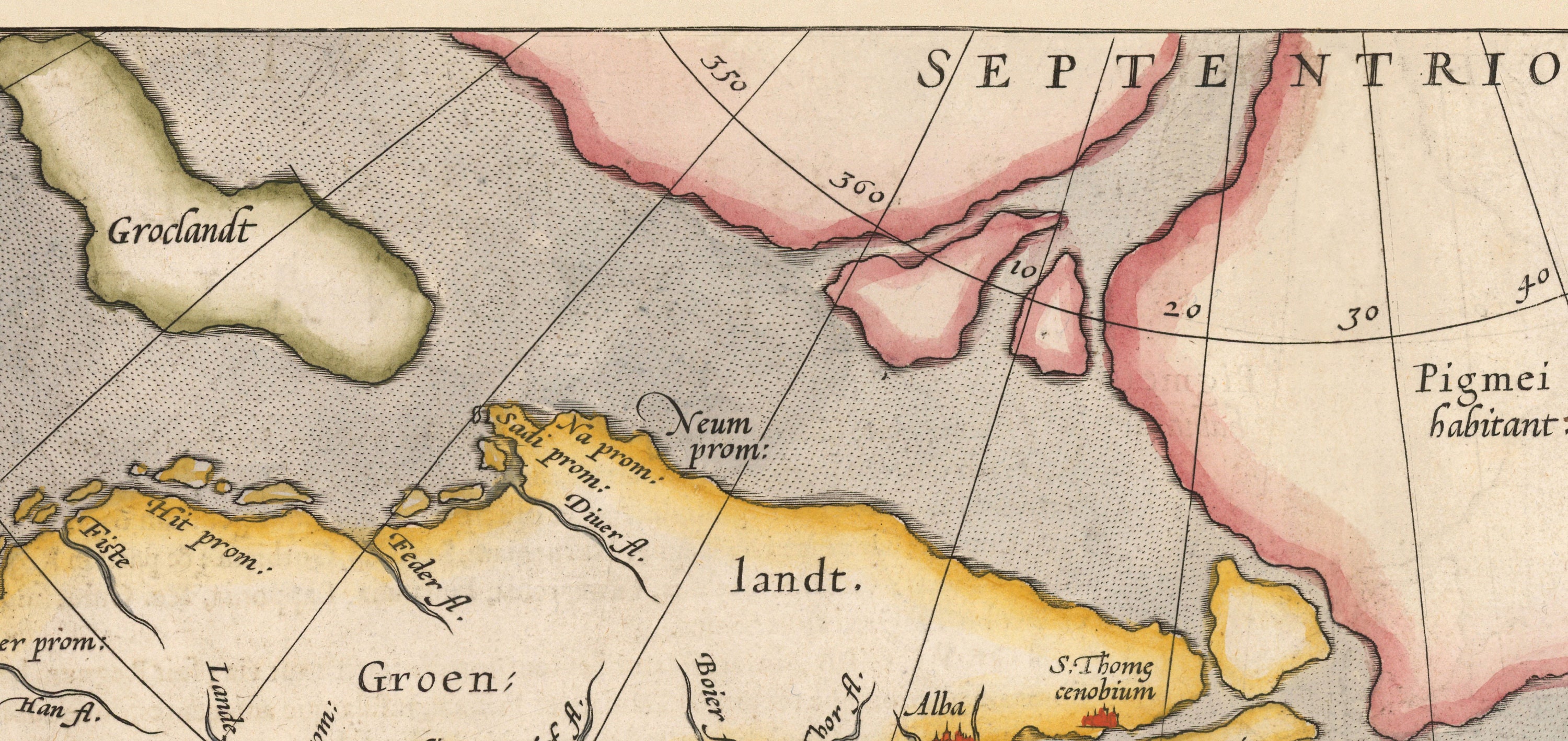 Old Map of North Sea and Atlantic 1575 With Mythical Frisland | Etsy
