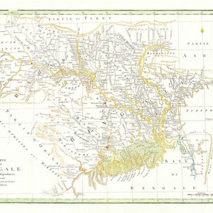 Old Map of Eastern India and Bangladesh by William Bolts, 1773 ...