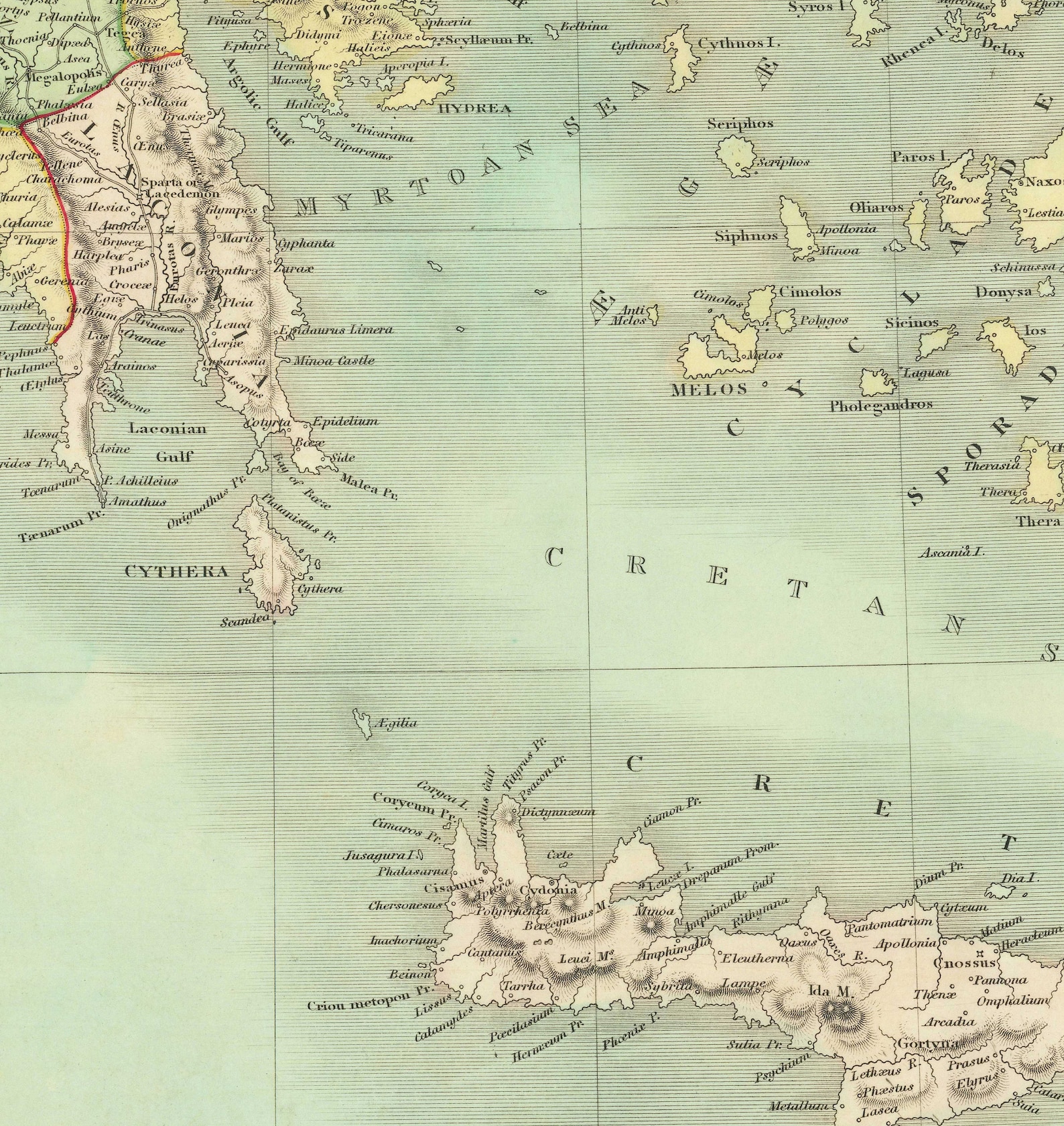 Old Map of Ancient Greece 1834 Chart by Teesdale Crete - Etsy UK