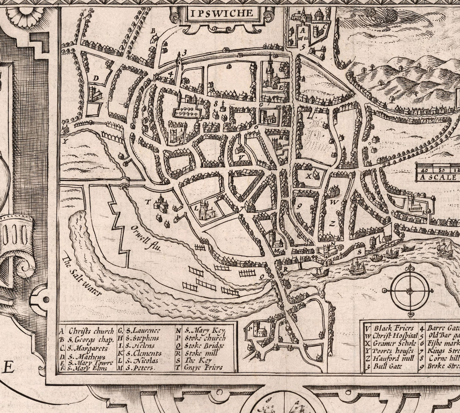 Old Map of Suffolk 1611 by Speed Ipswich Lowestoft Bury - Etsy UK