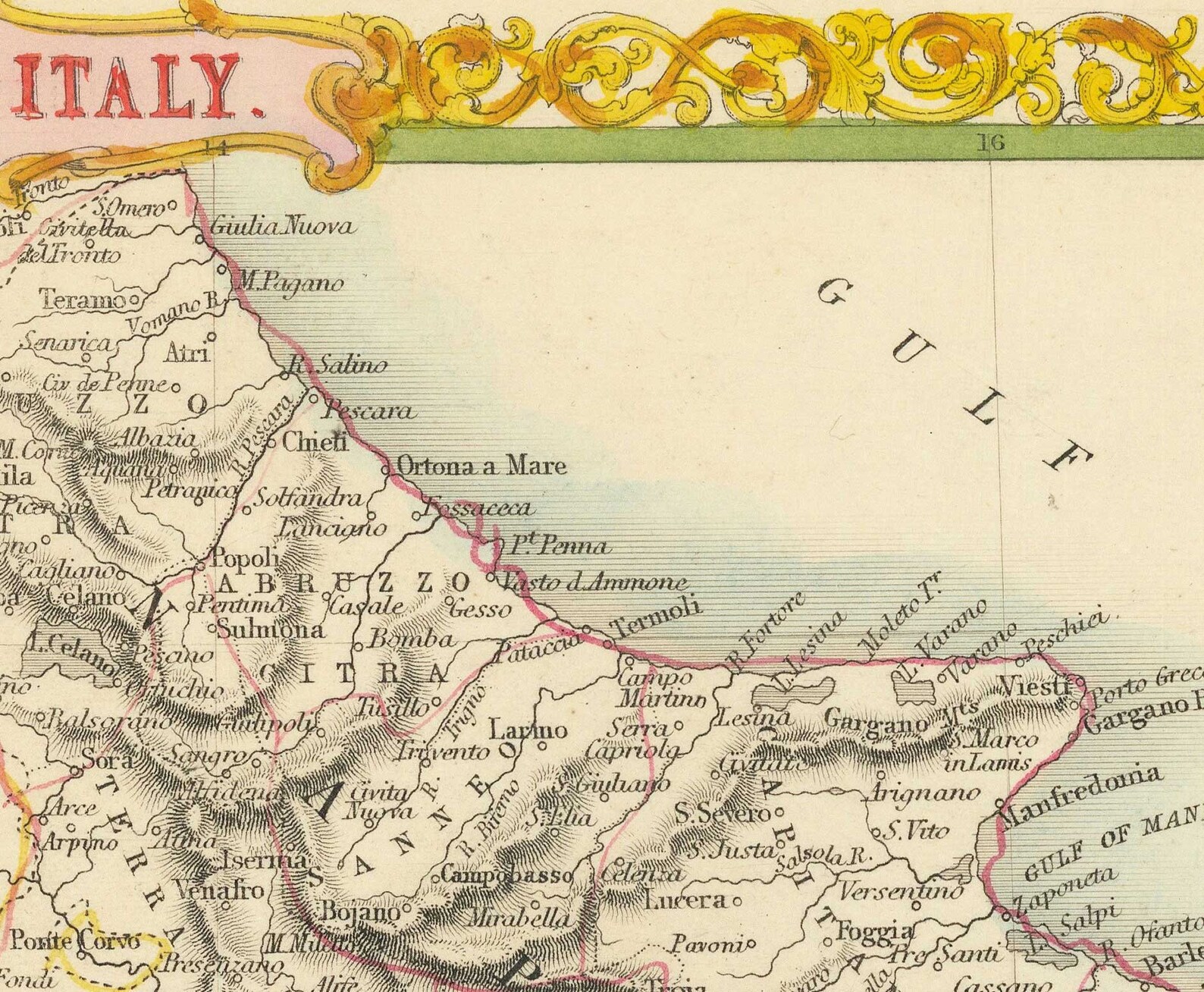 Old Map of Southern Italy in 1851 by Tallis & Rapkin Sicily - Etsy UK