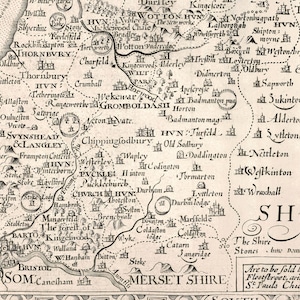 Old Map of Gloucestershire, 1611 by John Speed - Bristol, Cheltenham ...