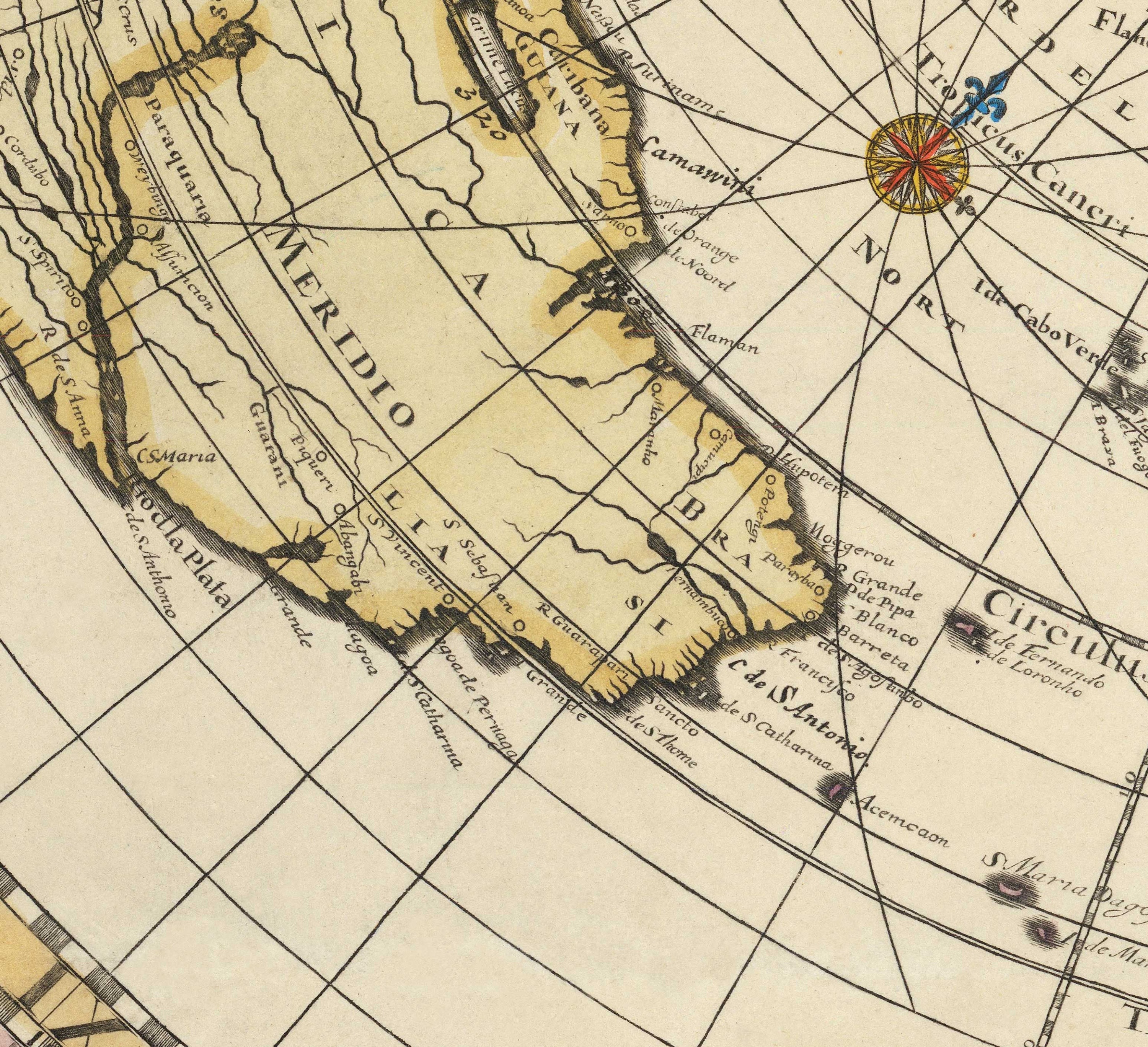 Old Flat Earth World Map 1696 by Jacob Harrewyn California | Etsy