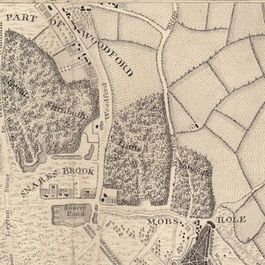 Old Map of North East London in 1746 by John Rocque - Wanstead ...
