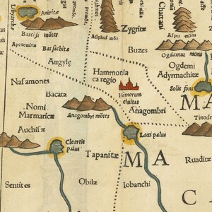 Old Historical Map of North Africa in 1545 by Sebastian Munster ...