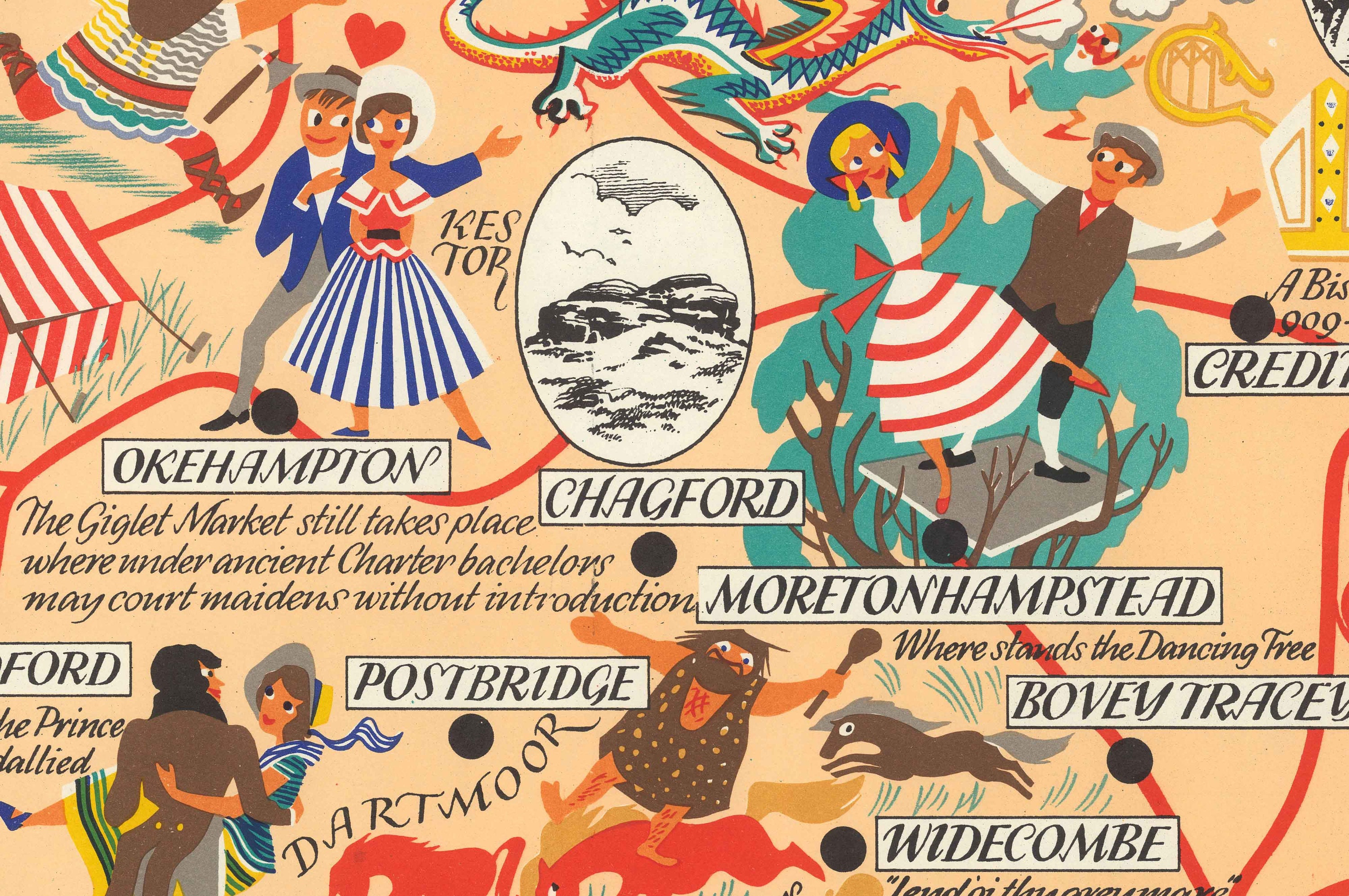 Old Map of Devon, 1950 by Bowyer - British Railway, Torquay, Torrington ...