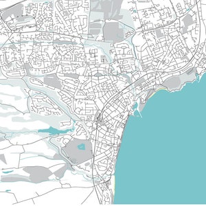 Modern Town Map of Kirkcaldy, Scotland: Ravenscraig Castle, Beveridge ...