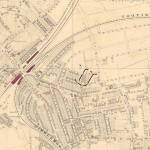 Old Map of South West London, 1891 - Wimbledon, Merton, Summerstown ...