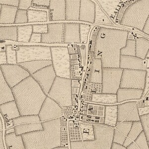 Old Map of West London in 1746 by John Rocque - Brentford, Ealing ...