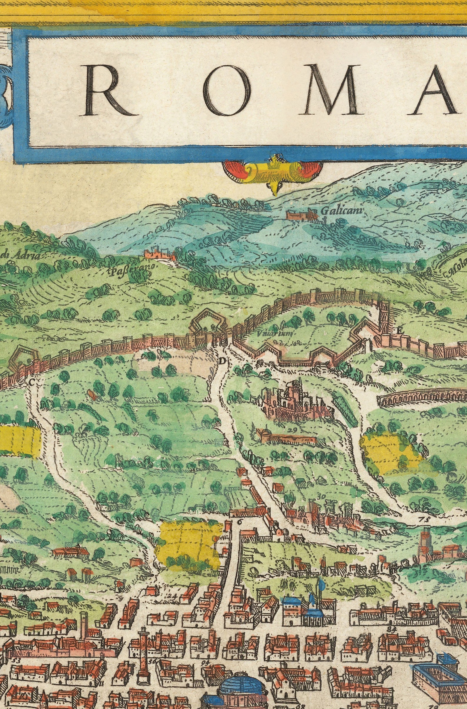 Old Map of Rome 1572 by Braun Vatican City Papal Palace | Etsy