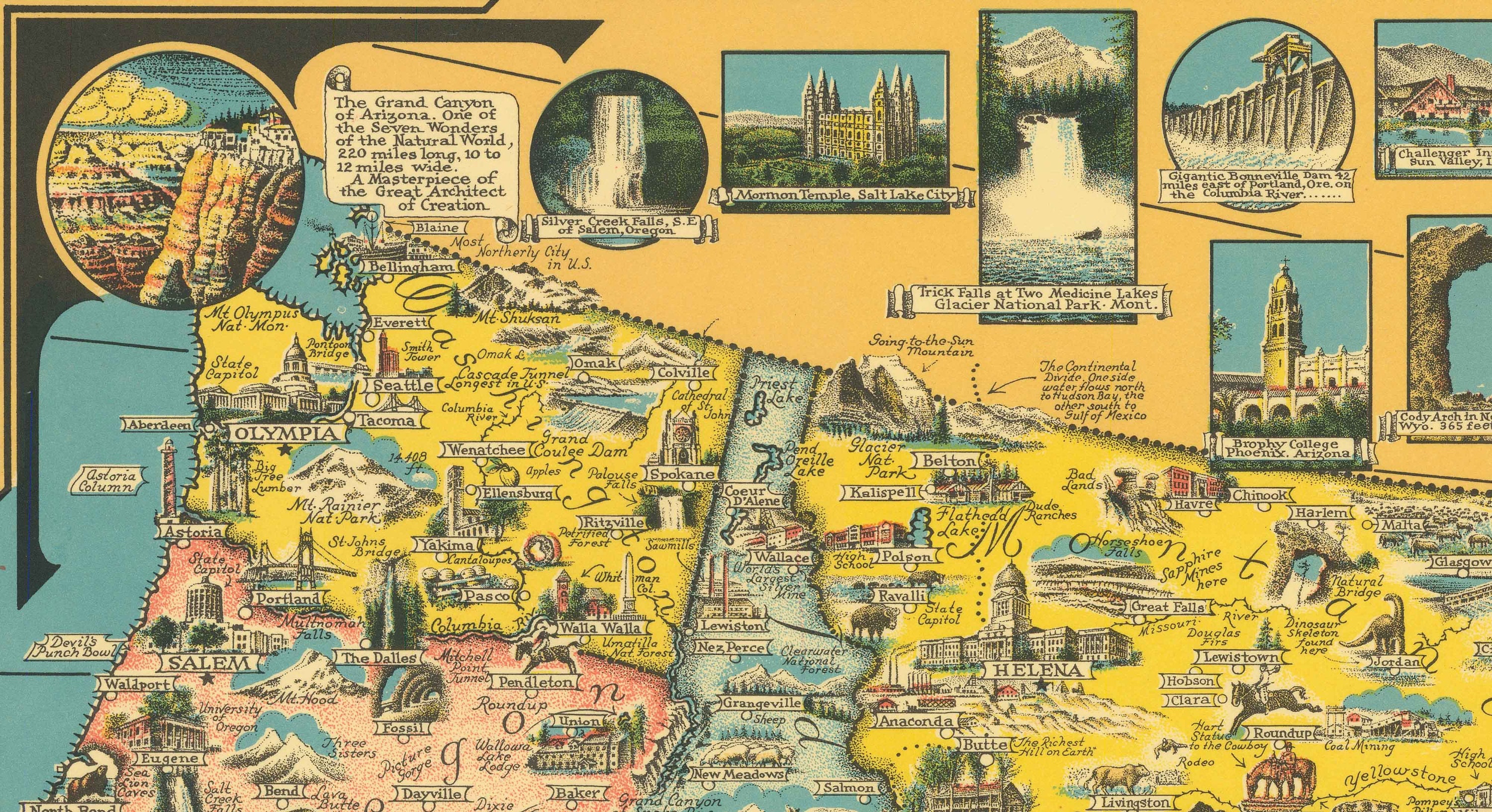 Old Pictorial Map of USA 1941 by E. Chase america the - Etsy